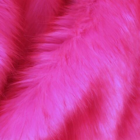 Realistic faux fur fabric, soft and silky effect- Neon pink | furfabric.lt